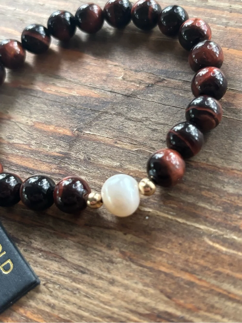Jewelry | Tiger Eye Pearl And 14k Bead Bracelet | Poshmark